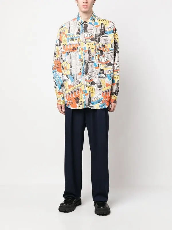Moschino Graphic-print Long-sleeve Shirt