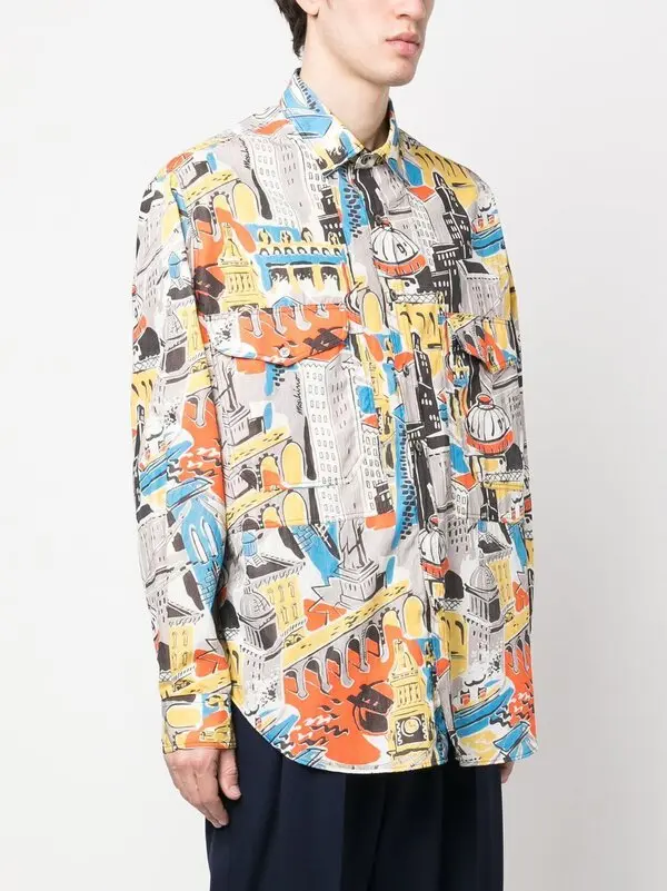 Moschino Graphic-print Long-sleeve Shirt