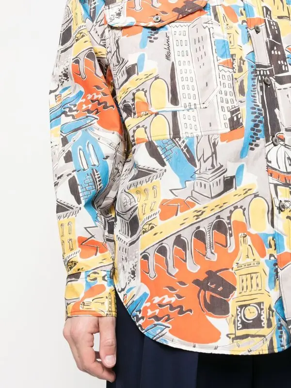 Moschino Graphic-print Long-sleeve Shirt