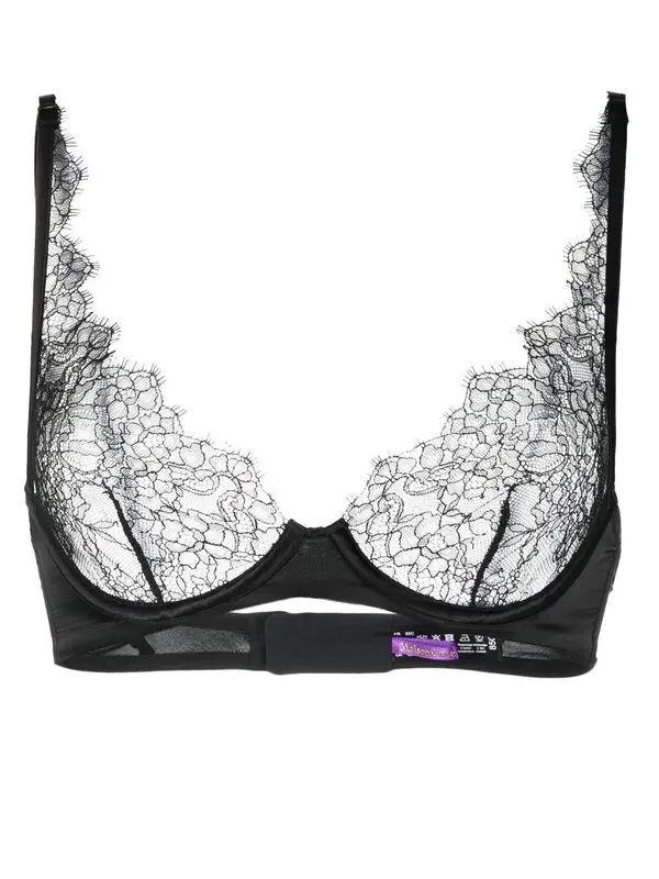 MAISON CLOSE Lace-trim Detail Bra - Black