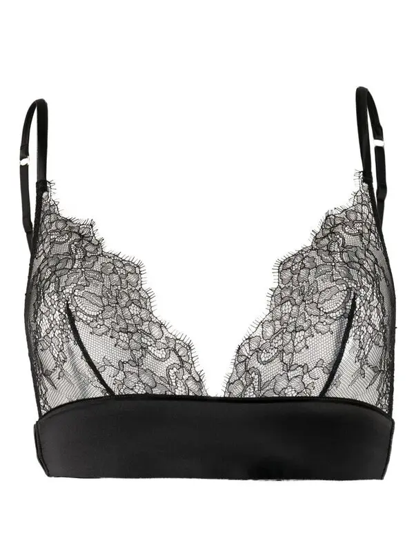 MAISON CLOSE Lace-detail Triangle-cup Bra - Black