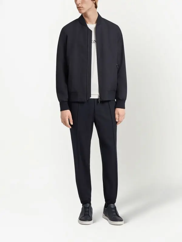 Zegna Trofeo Elements Wool Bomber Jacket - Blue