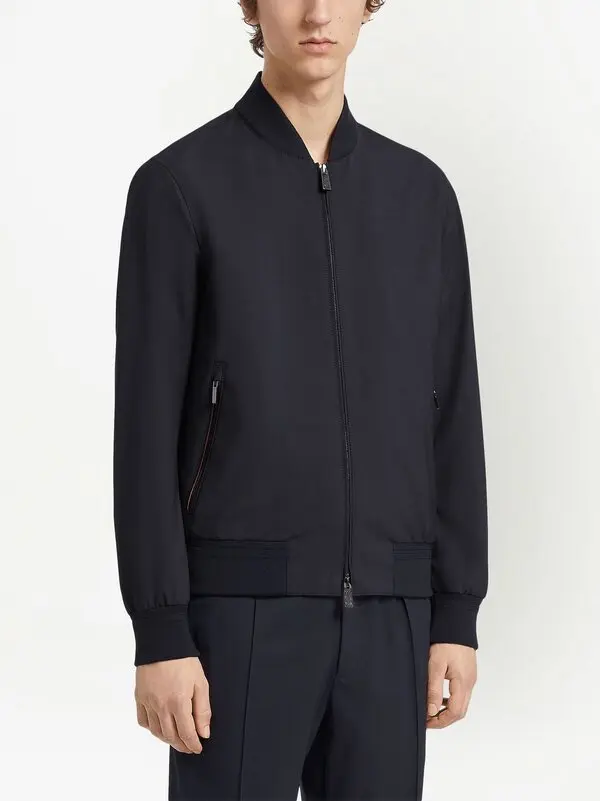 Zegna Trofeo Elements Wool Bomber Jacket - Blue