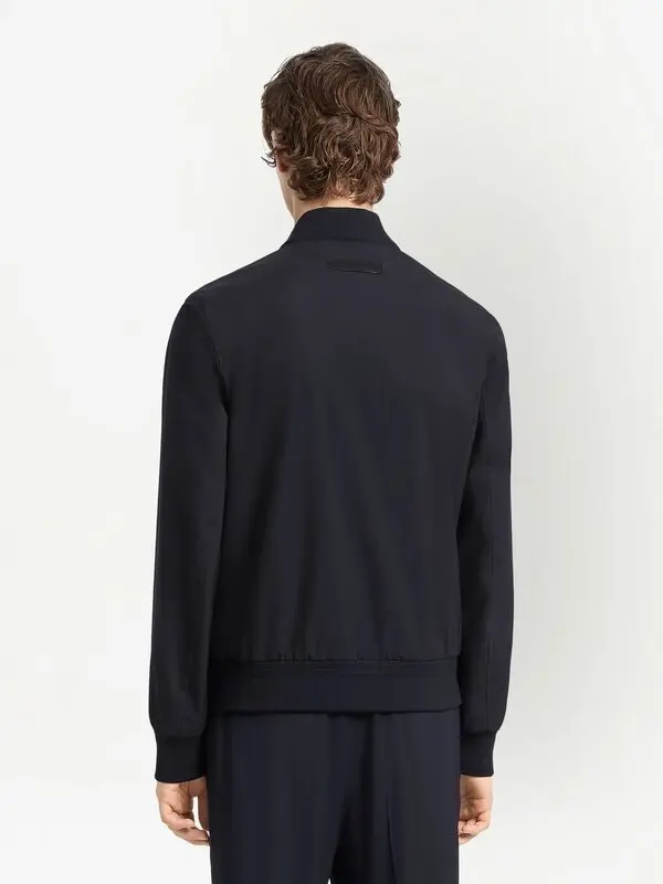 Zegna Trofeo Elements Wool Bomber Jacket - Blue