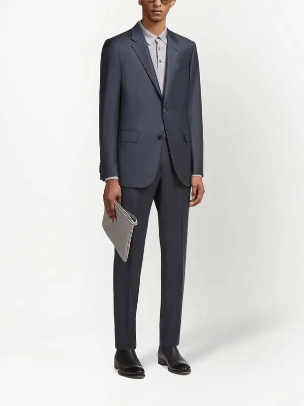 Zegna Trofeo Single-breasted Wool Suit - Blue