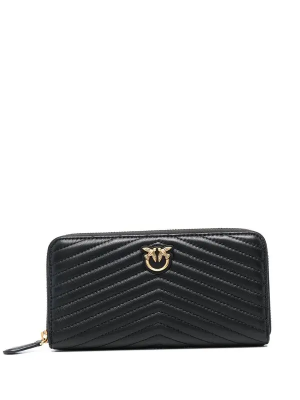 Pinko Chevron-quilted Zipped Purse - Black