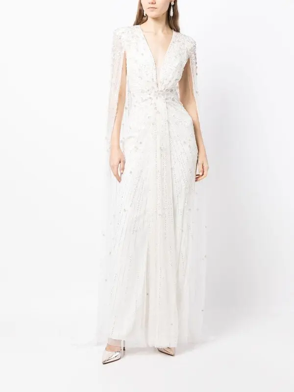 Jenny Packham Sweet Wonder Sequined Gown - White