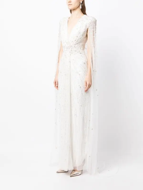 Jenny Packham Sweet Wonder Sequined Gown - White