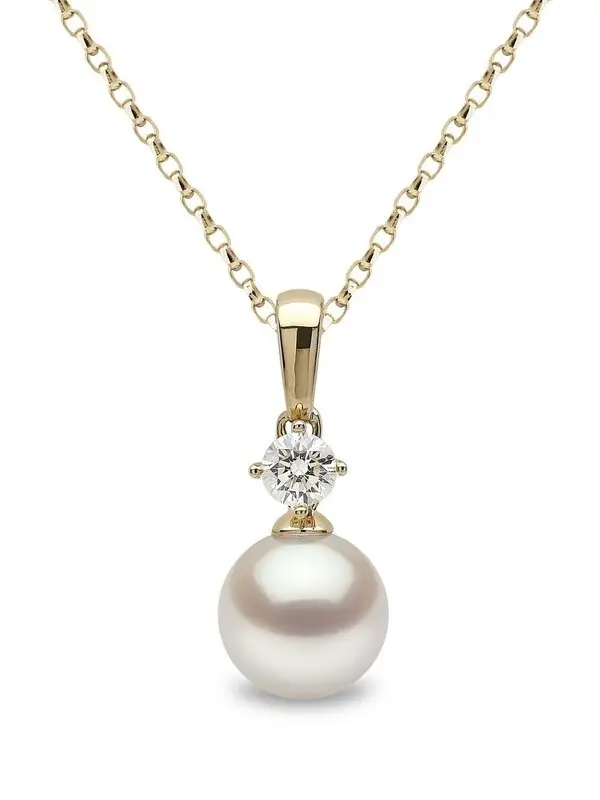Yoko London 18kt Yellow Akoya Pearl And Diamond Necklace - Gold