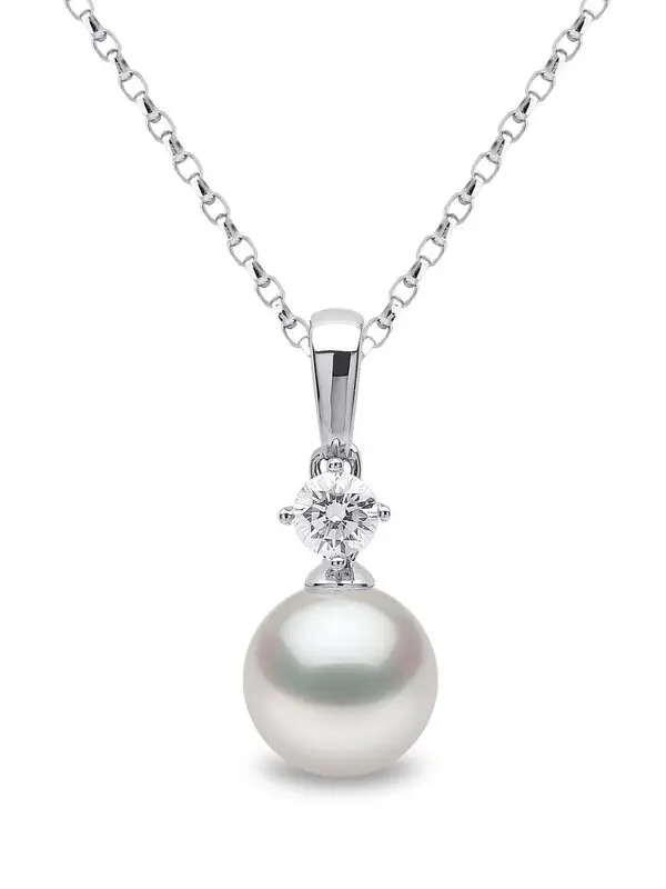 Yoko London 18kt White Gold Akoya Pearl And Diamond Necklace - Silver