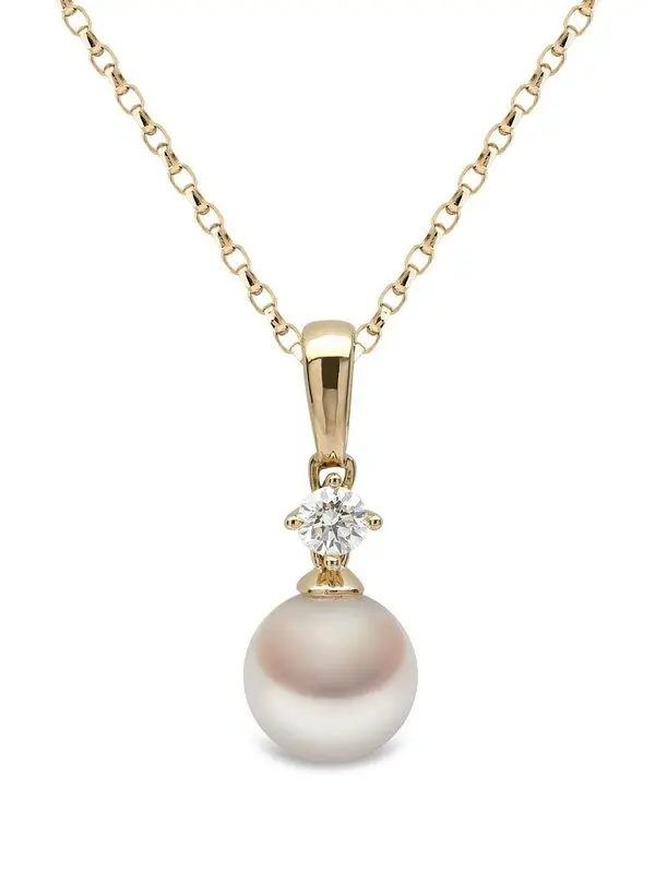 Yoko London 18kt Yellow Akoya Pearl And Diamond Necklace - Gold