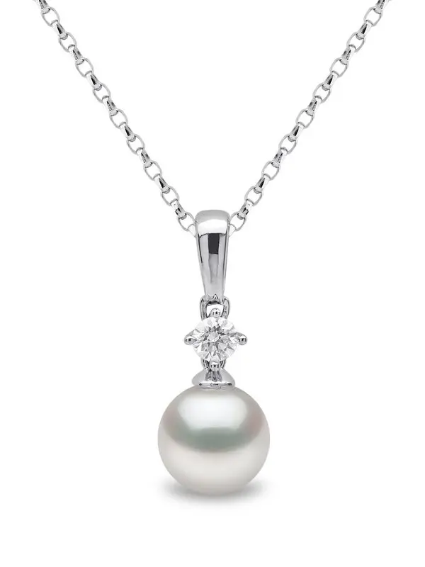 Yoko London 18kt White Gold Akoya Pearl And Diamond Necklace - Silver