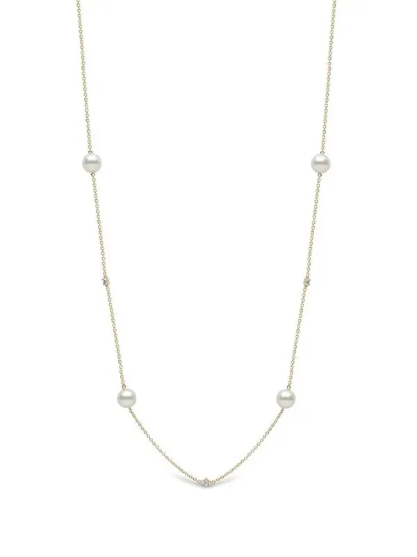 Yoko London 18kt Yellow Akoya Pearl And Diamond Necklace - Gold