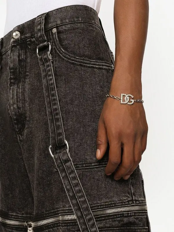 Dolce & Gabbana Dg Logo Chain-link Bracelet - Silver
