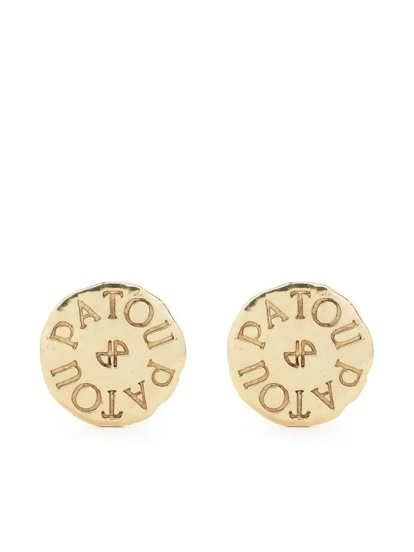 Patou Logo-engraved Coin Clip-on Earrings - Gold