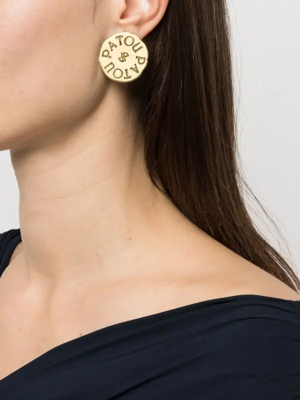 PATOU Logo-engraved Coin Clip-on Earrings
