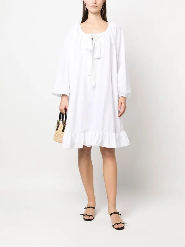 PATOU Tie-neck Peplum Dress