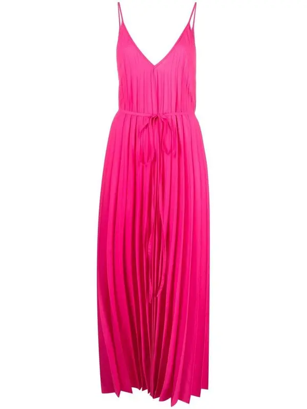 P.A.R.O.S.H Palmer Pleated Maxi Dress In Pink - 44% Off | Editorialist