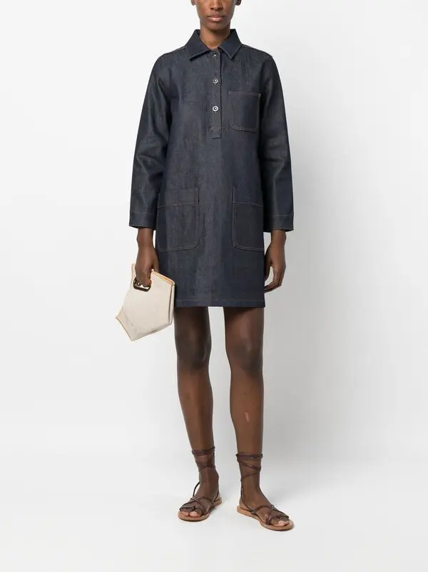 A.P.C. Aurelia Denim Dress In Blue - 36% Off | Editorialist