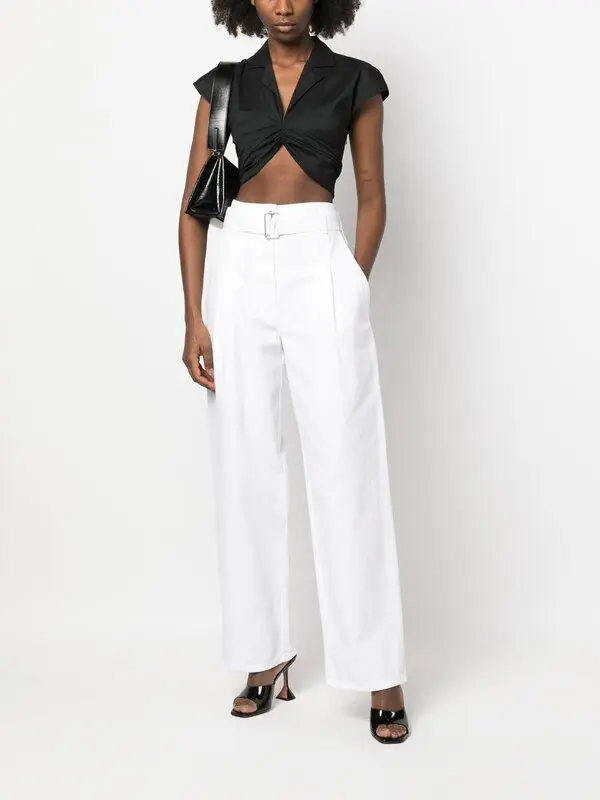 Philosophy Di Lorenzo Serafini Cropped Taffeta Blouse - Black