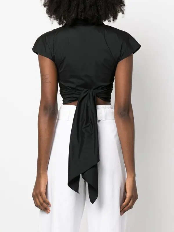Philosophy Di Lorenzo Serafini Cropped Taffeta Blouse - Black