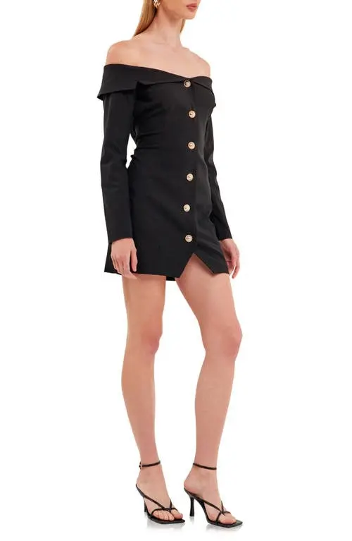 Endless Rose Off-the-shoulder Blazer Mini Dress
