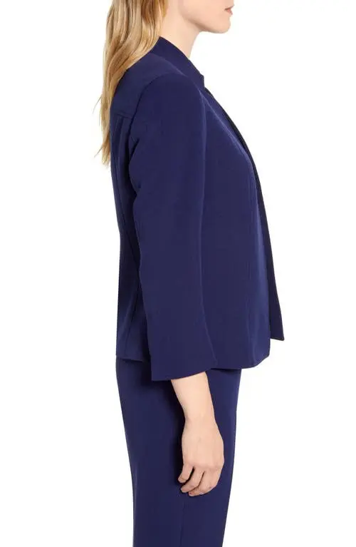 Anne Klein Stand Collar Crepe Jacket - Distant Mountain
