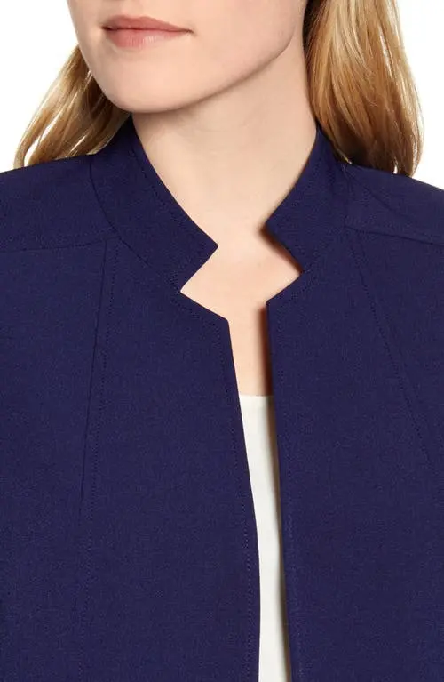 Anne Klein Stand Collar Crepe Jacket - Distant Mountain