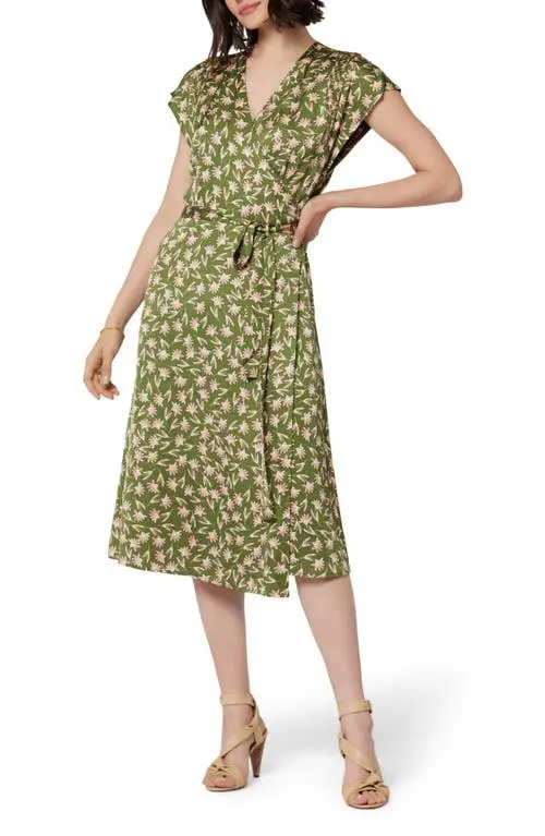 Joie Sami Floral Wrap Dress - Loden Green Multi | Editorialist