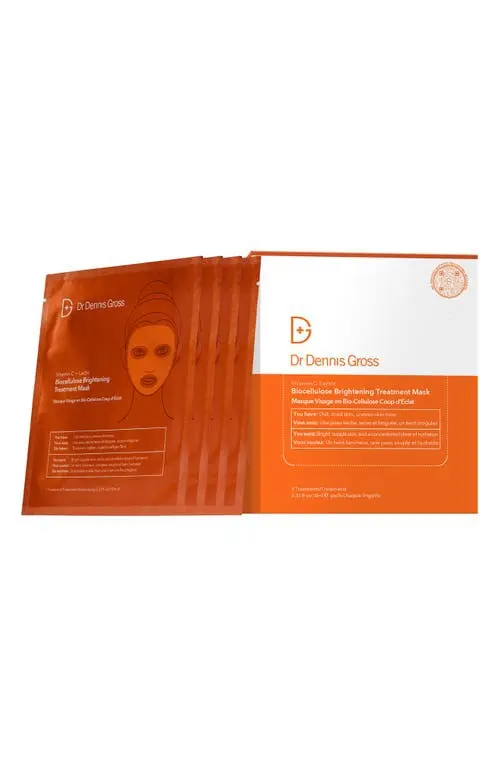 DR. DENNIS GROSS SKINCARE 4-pack Vitamin C Lactic Biocellulose Brightening Treatment Mask - No Color