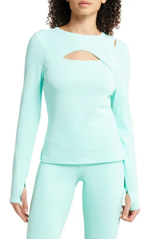 Zella Performance Cutout Studio Top - Green Sherbet
