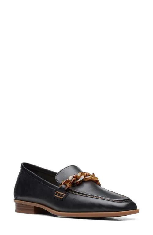 Clarks Sarafyna Iris Loafer - Black Leather
