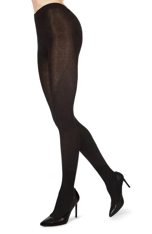 MEMOI Flat Knit Tights - Black
