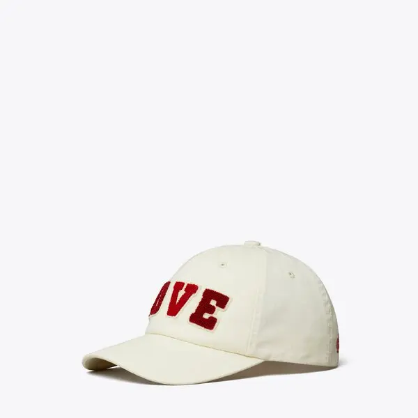 Tory Burch Love Cap In New Ivory/Winetasting/Canary Red 28% Off
