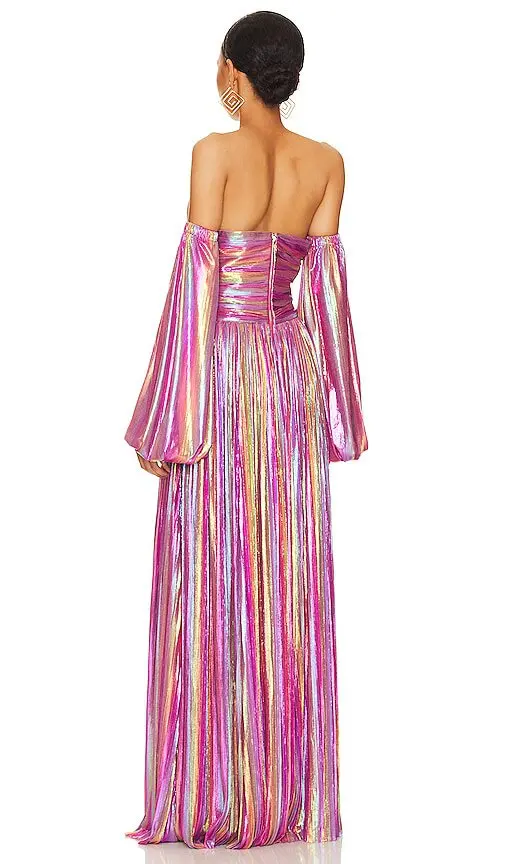 Bronx And Bronco Valerie Gown In Pink In Metallic Rose Multi - 30% Off |  Editorialist