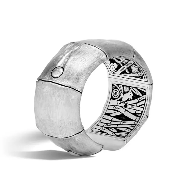 John Hardy Bamboo 30mm Kick Cuff In Brushed