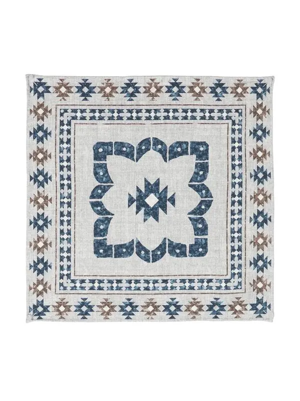 Brunello Cucinelli Geometric-print Square-shape Scarf - Grey