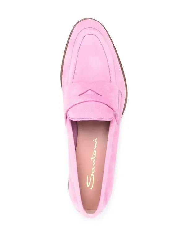 Santoni Almond-toe 15mm Penny Loafers