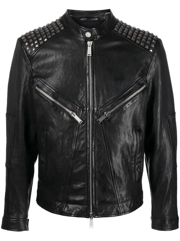 Dsquared2 Studded Leather Biker Jacket
