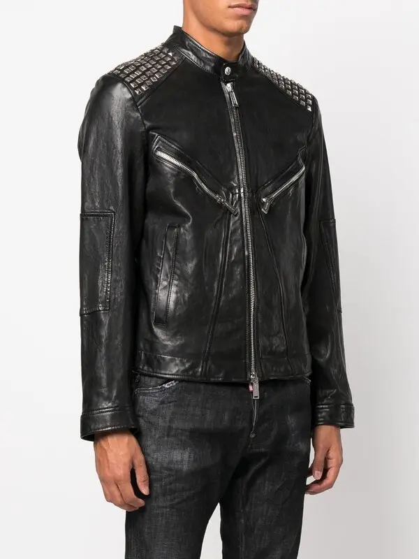 Dsquared2 Studded Leather Biker Jacket