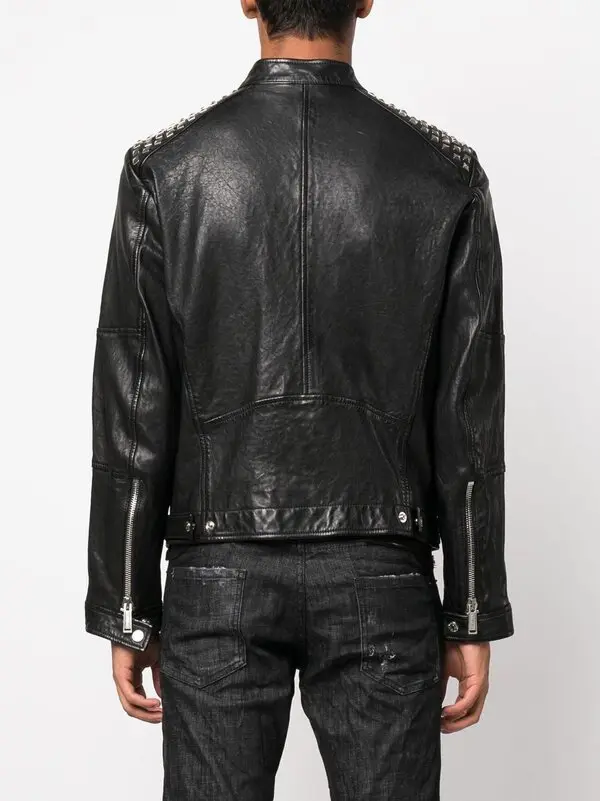Dsquared2 Studded Leather Biker Jacket
