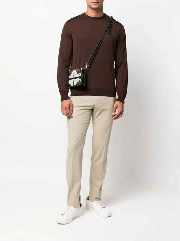 Canali Ribbed-knit Crew Neck Sweatshirt