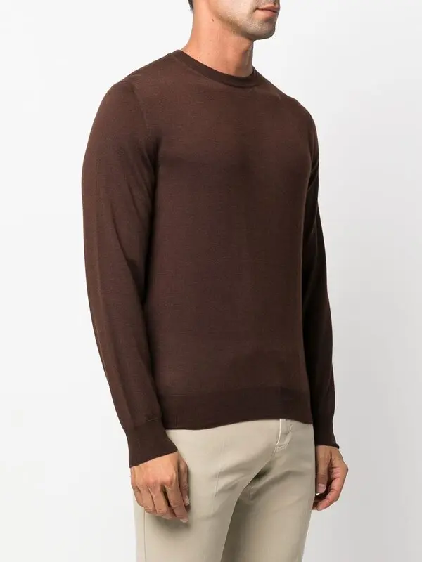 Canali Ribbed-knit Crew Neck Sweatshirt