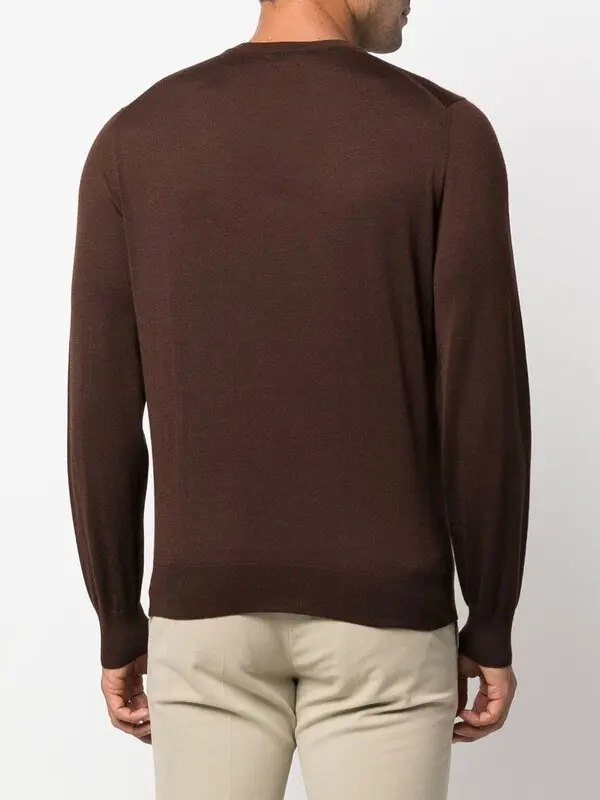 Canali Ribbed-knit Crew Neck Sweatshirt