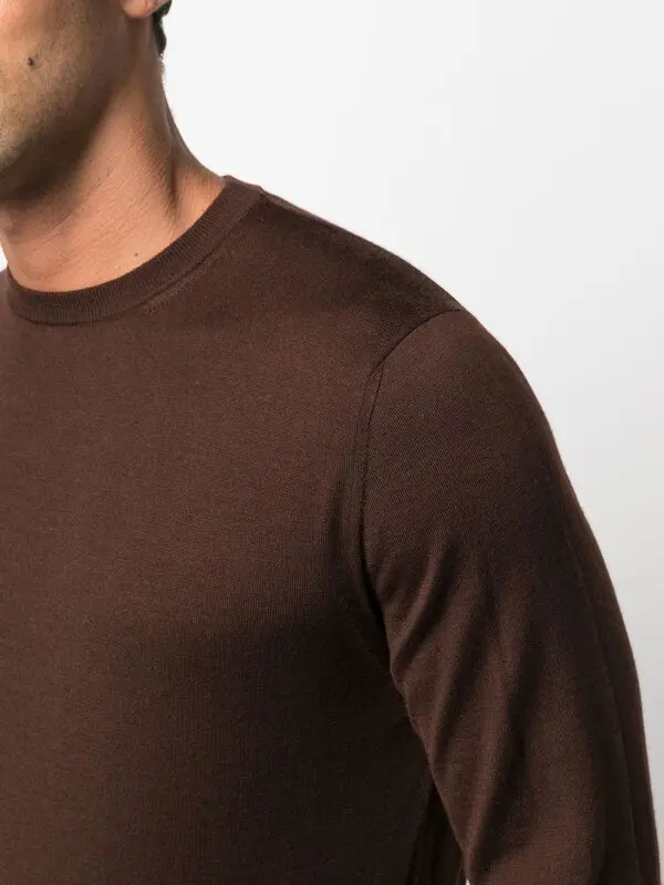 Canali Ribbed-knit Crew Neck Sweatshirt