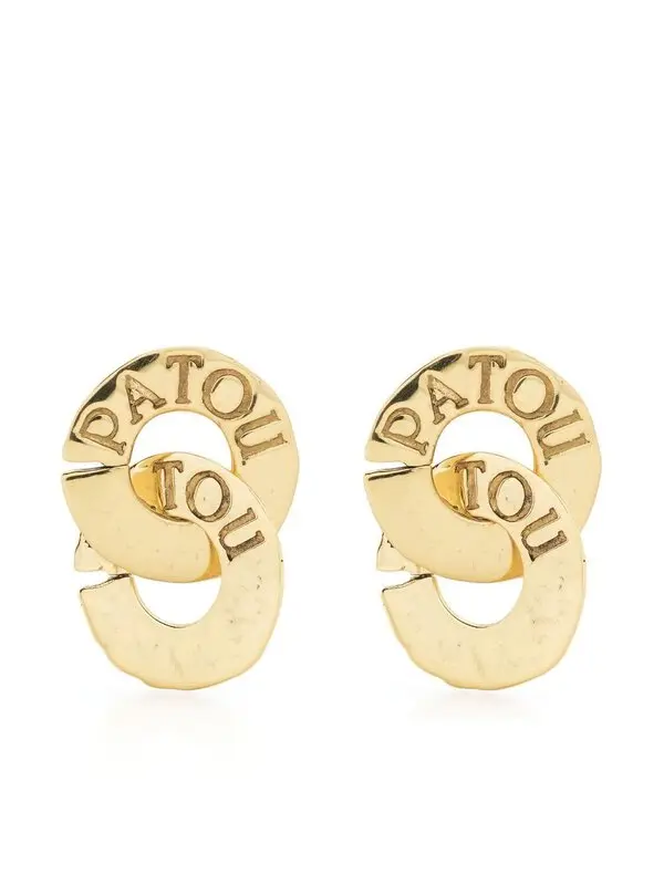 Patou Double Coin Pendant Earrings - Gold