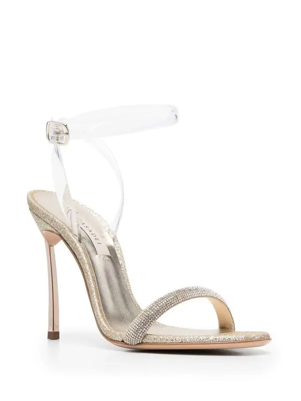 Casadei 109mm Glittered Leather Sandals