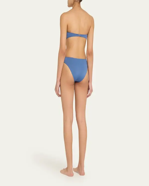 ANEMOS Midi High-cut Bikini Bottom - Azure