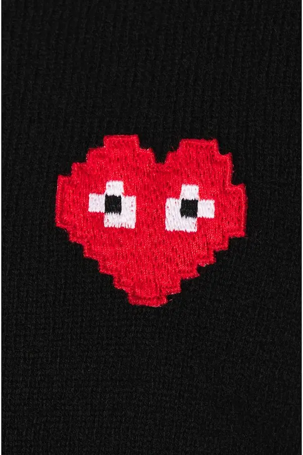 Play Comme Des Garcon Invader Cardigan - Black