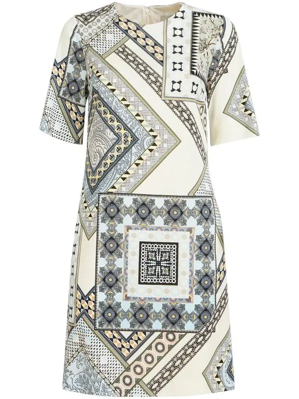 Etro Patchwork-print Shift Mini Dress